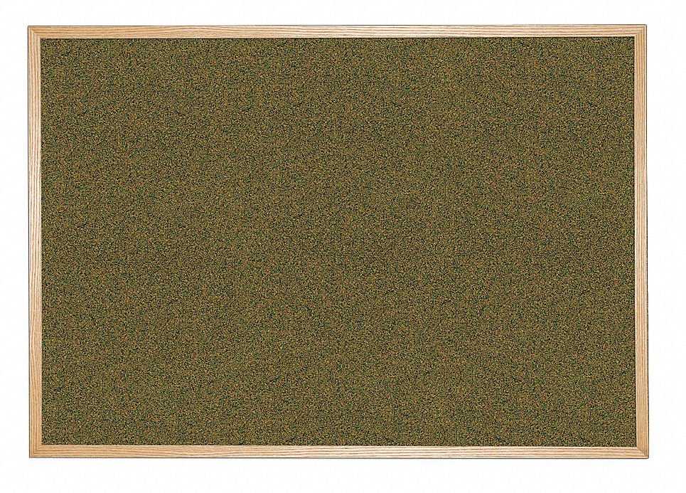 Push-Pin Bulletin Board, Splash Cork, 48 inH x 120 inW, Green - Grainger