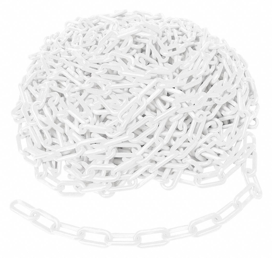 100 ft Lg, White, Plastic Chain - 15Y456|78239 - Grainger