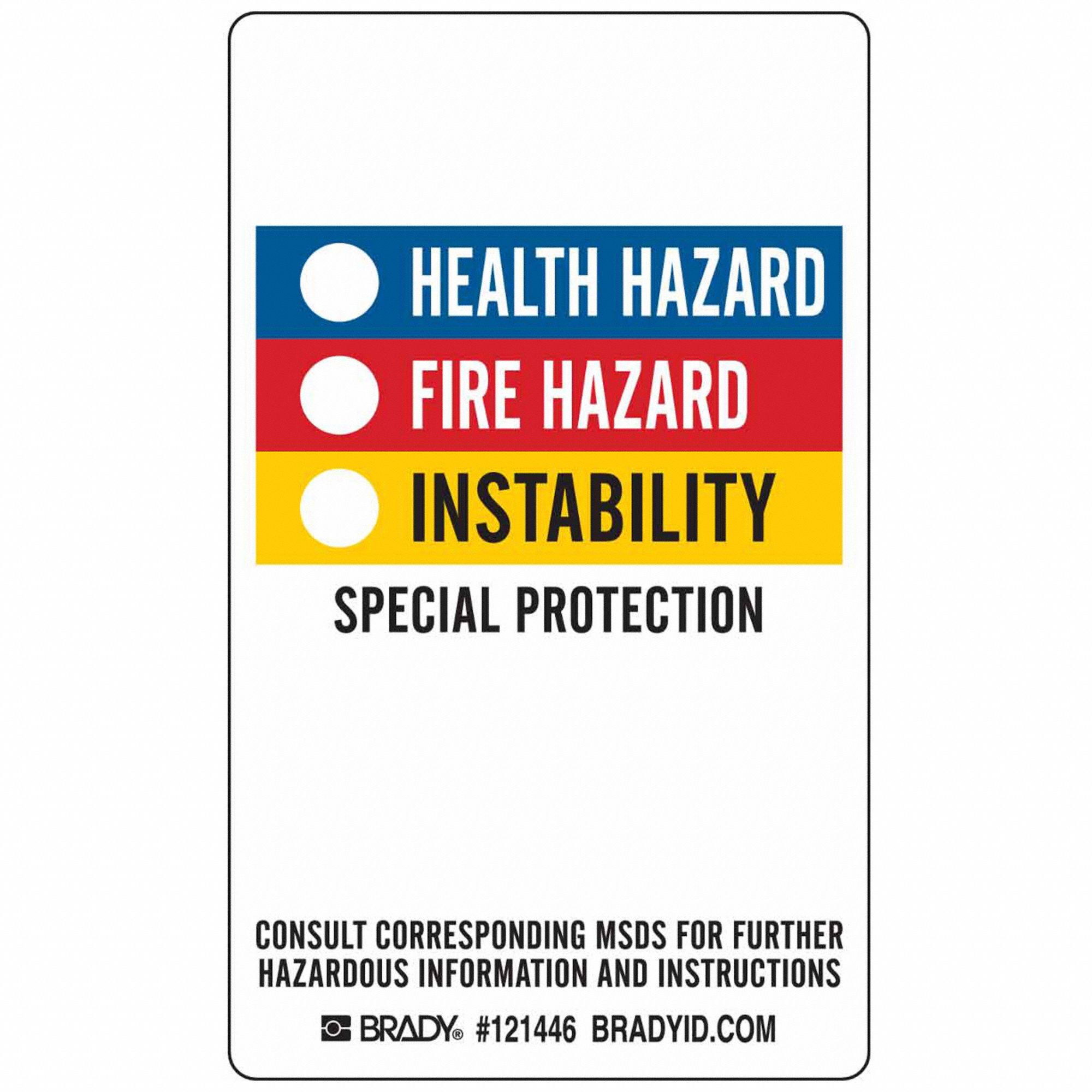 BRADY, 5 in Ht, 3 in Wd, GHS Label - 15Y474|121446 - Grainger