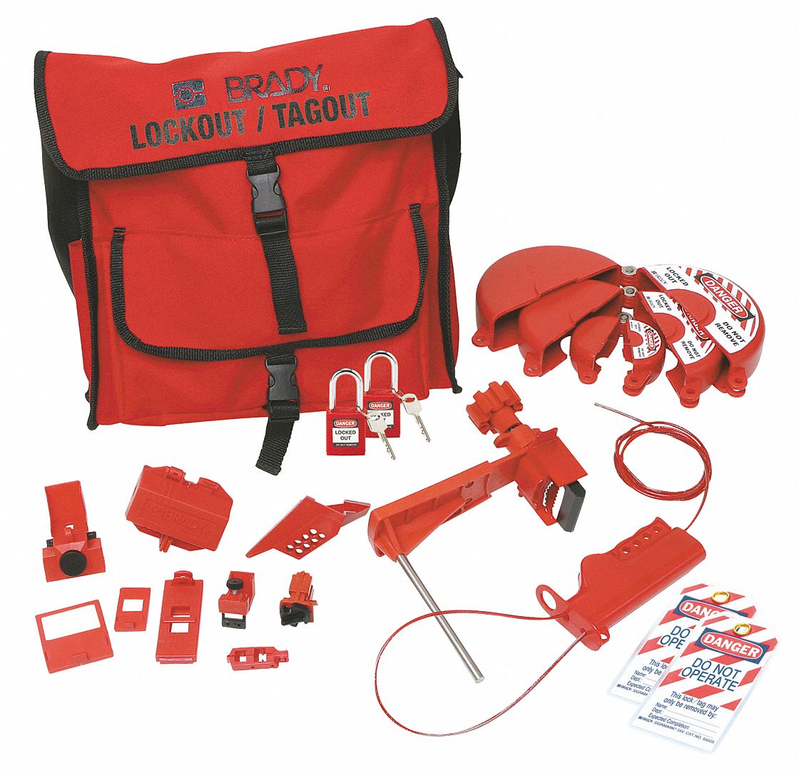 BRADY, Keyed Different Padlocks, 99687, Portable Lockout Kit - 15Y546 ...