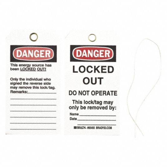 BRADY, Danger, Locked Out Device, Danger Tag - 15Y652|65455 - Grainger