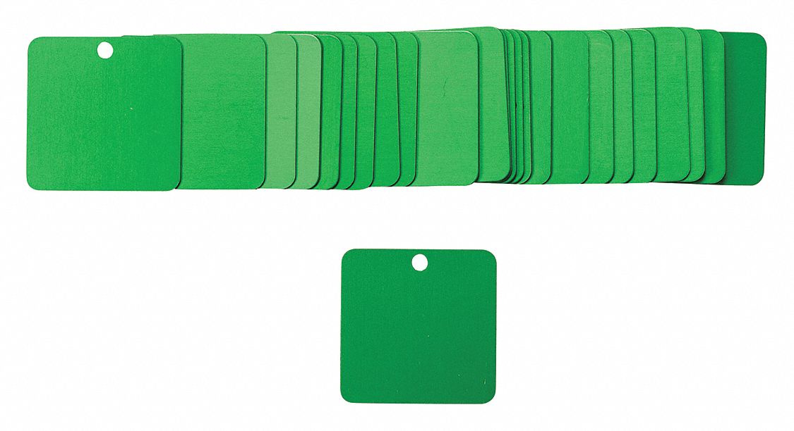 BRADY, Aluminum, Green, Blank Tags - 15Y716|87630 - Grainger