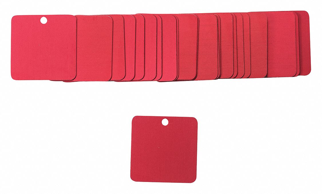 BRADY, Aluminum, Red, Blank Tags - 15Y721|87628 - Grainger