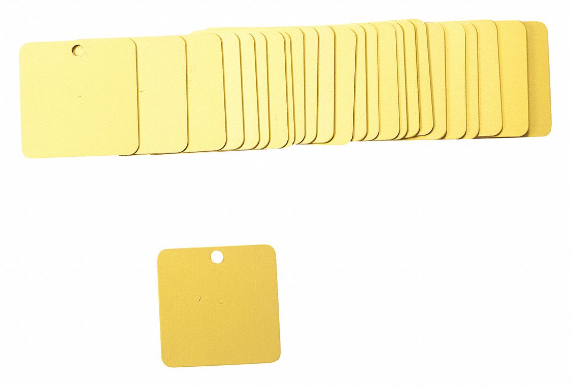 BRADY, Aluminum, Yellow, Blank Tags - 15Y723|87627 - Grainger