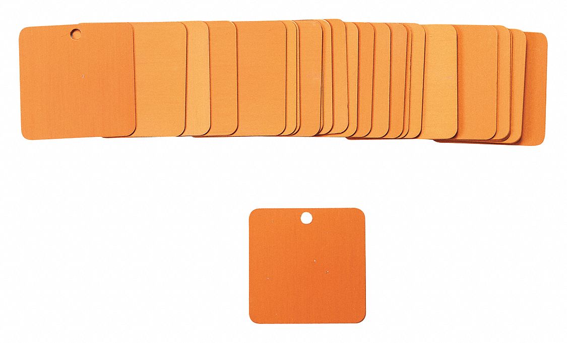 BRADY, Aluminum, Orange, Blank Tags - 15Y738|87636 - Grainger