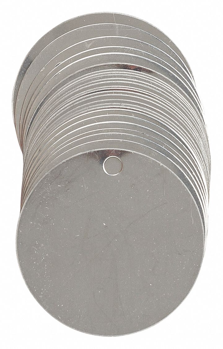 BRADY, Stainless Steel, 2 in Dia, Blank Tags - 15Y751|44402 - Grainger