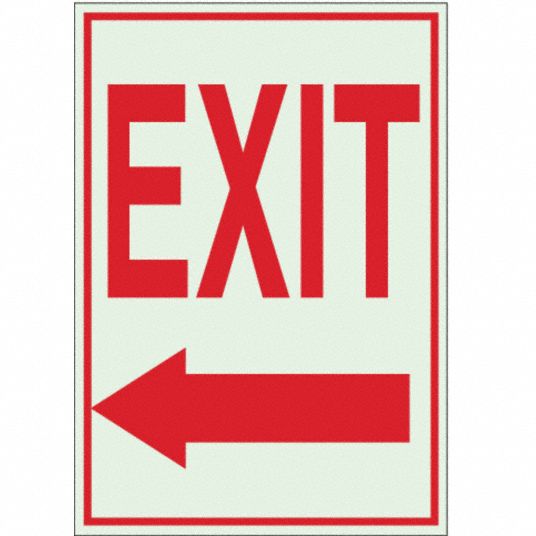 BRADY Exit Sign, Exit, 10"x7" - 1NL38|80219 - Grainger