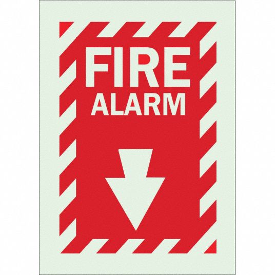 Polyester, Adhesive Sign Mounting, Fire Alarm Sign - 1NK98|80161 - Grainger