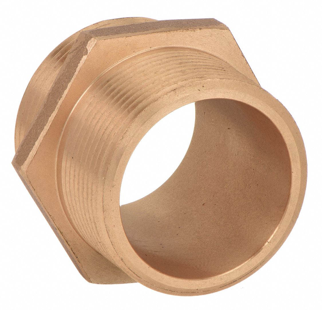 ELKHART BRASS, 1 1/2 in Compatible Pipe Size, NPT x NHT, Fire Hose ...