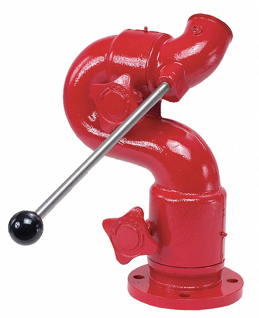 ELKHART BRASS Monitor, 4 in, 8 Bolt Flange Mounting, Tiller Control, 4 ...