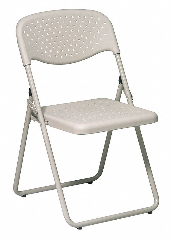 Beige Steel Folding Chair with Beige Seat Color, 4PK - Grainger