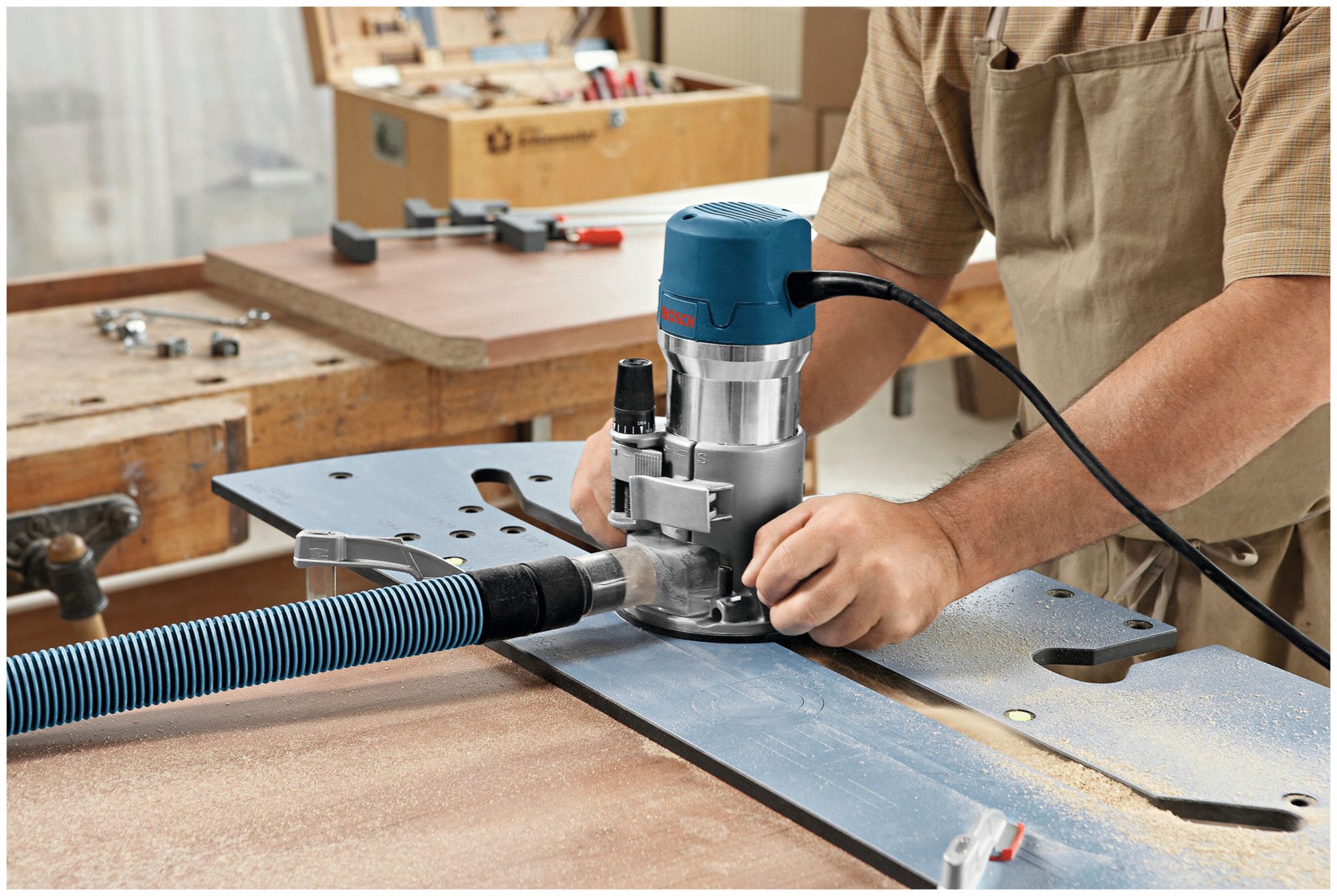 BOSCH Router: Mid-Size, Fixed and Plunge Base, 2.25 hp, Variable Speed ...