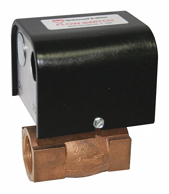 MCDONNELL & MILLER, 3/4 in For Pipe Size, Brass, Flow Switch - 161U64 ...