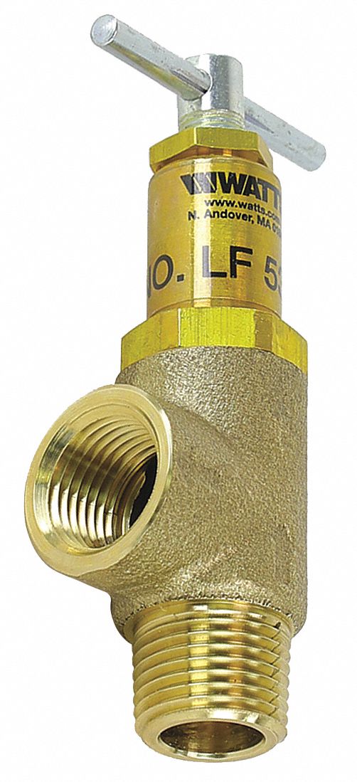 WATTS, NPTM x NPTF, 1/2 in x 1/2 in, Pressure Relief Valve - 162A15 ...