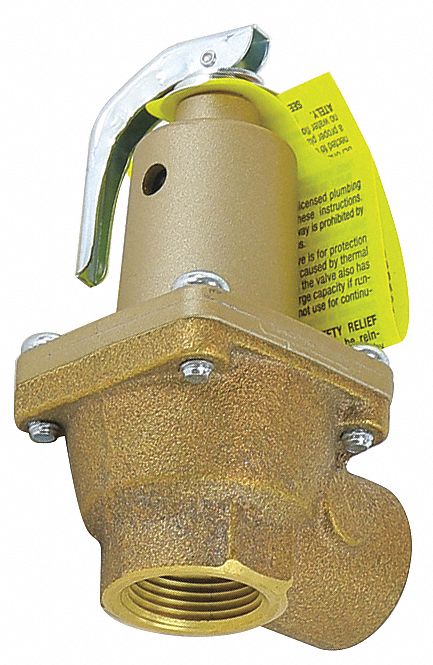 WATTS Pressure Safety Relief Valve, 3/4", 45 psi, 875,000 Btu, Fits ...