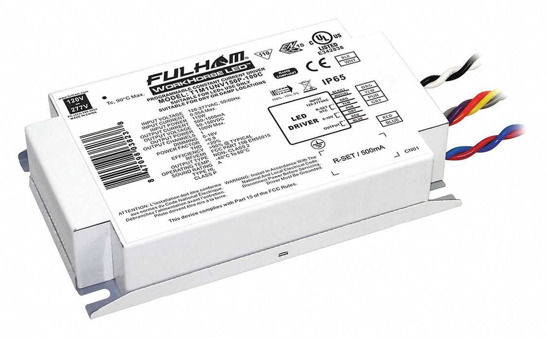 FULHAM, Class 1, 100 W Max. Power Output, LED Driver - 162D76 ...