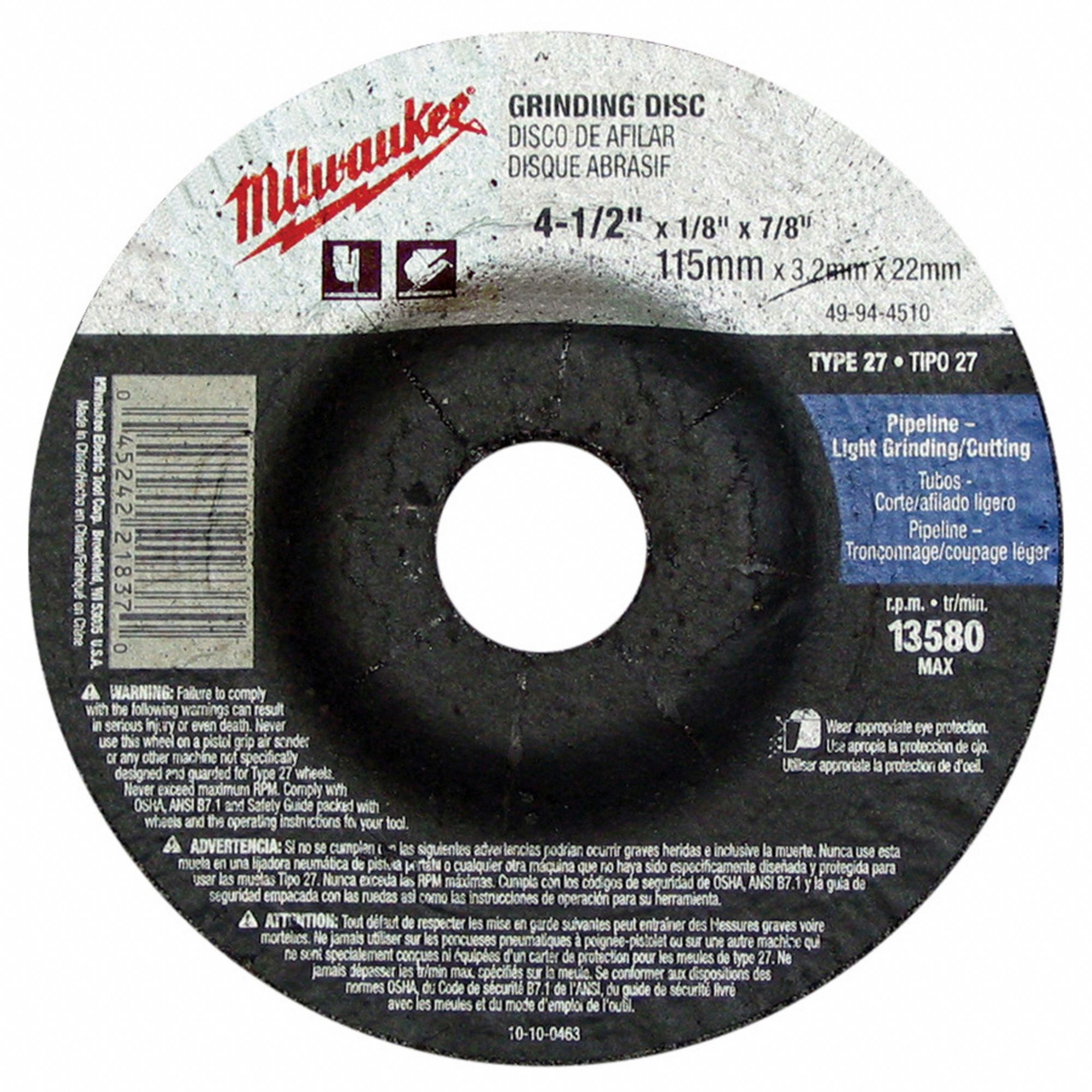 MILWAUKEE, Cut-Off Wheel - 163G50|49-94-4505 - Grainger
