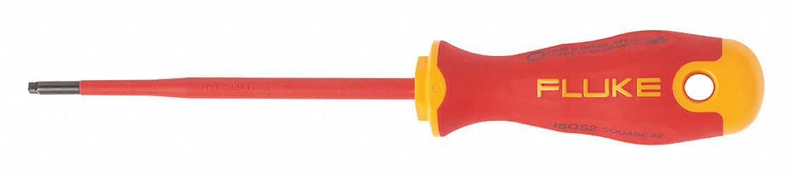 FLUKE, Long Lg, #2 Tip Size, Insulated Square Screwdriver - 165NU4 ...