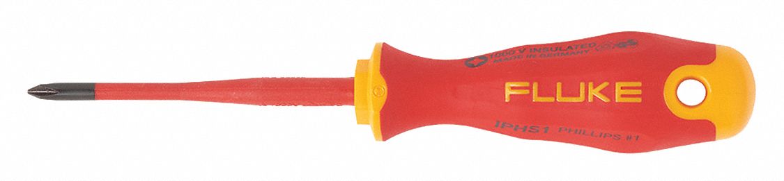 FLUKE, Std Lg, Not ESD Safe, Insulated Phillips Screwdriver - 165NV4 ...