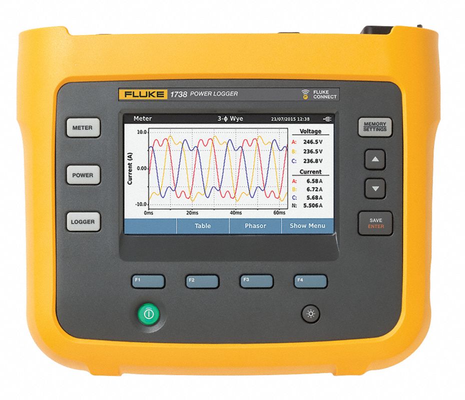 FLUKE Analizador de Calidad de Energía,600kW - 169A45 | FLUKE-1738/INTL ...