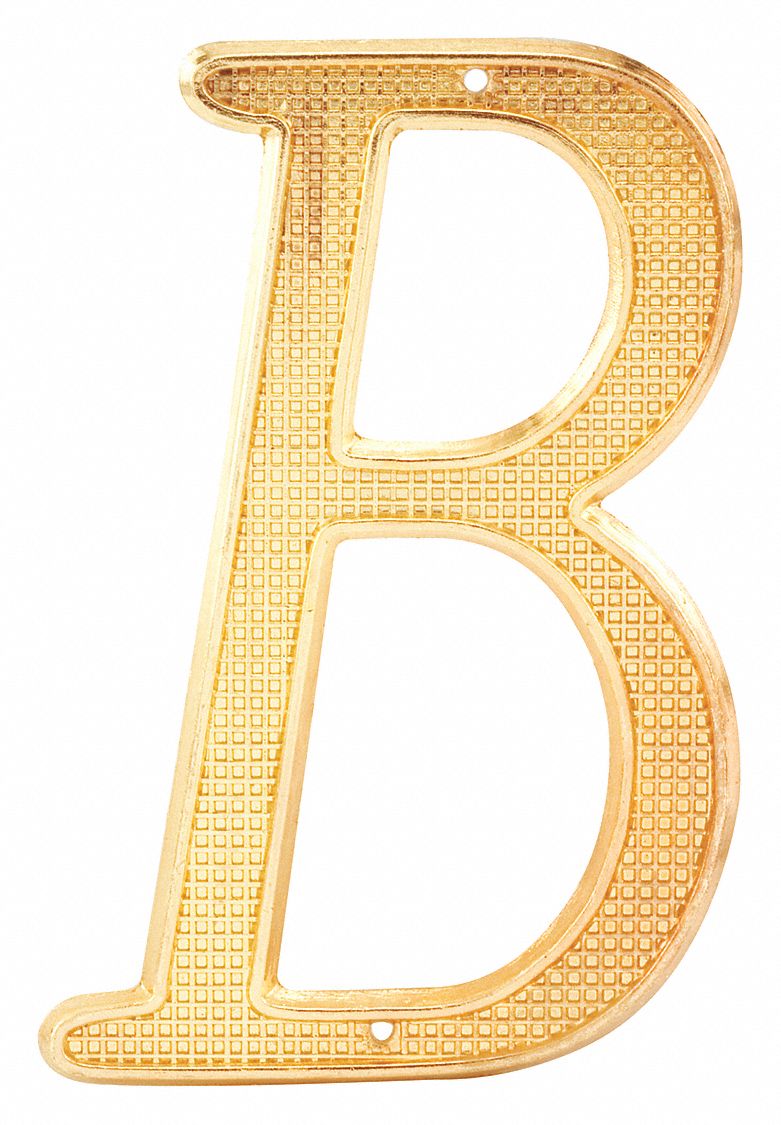 House Letters,B,4",D/C,Brass,PK2 - Grainger