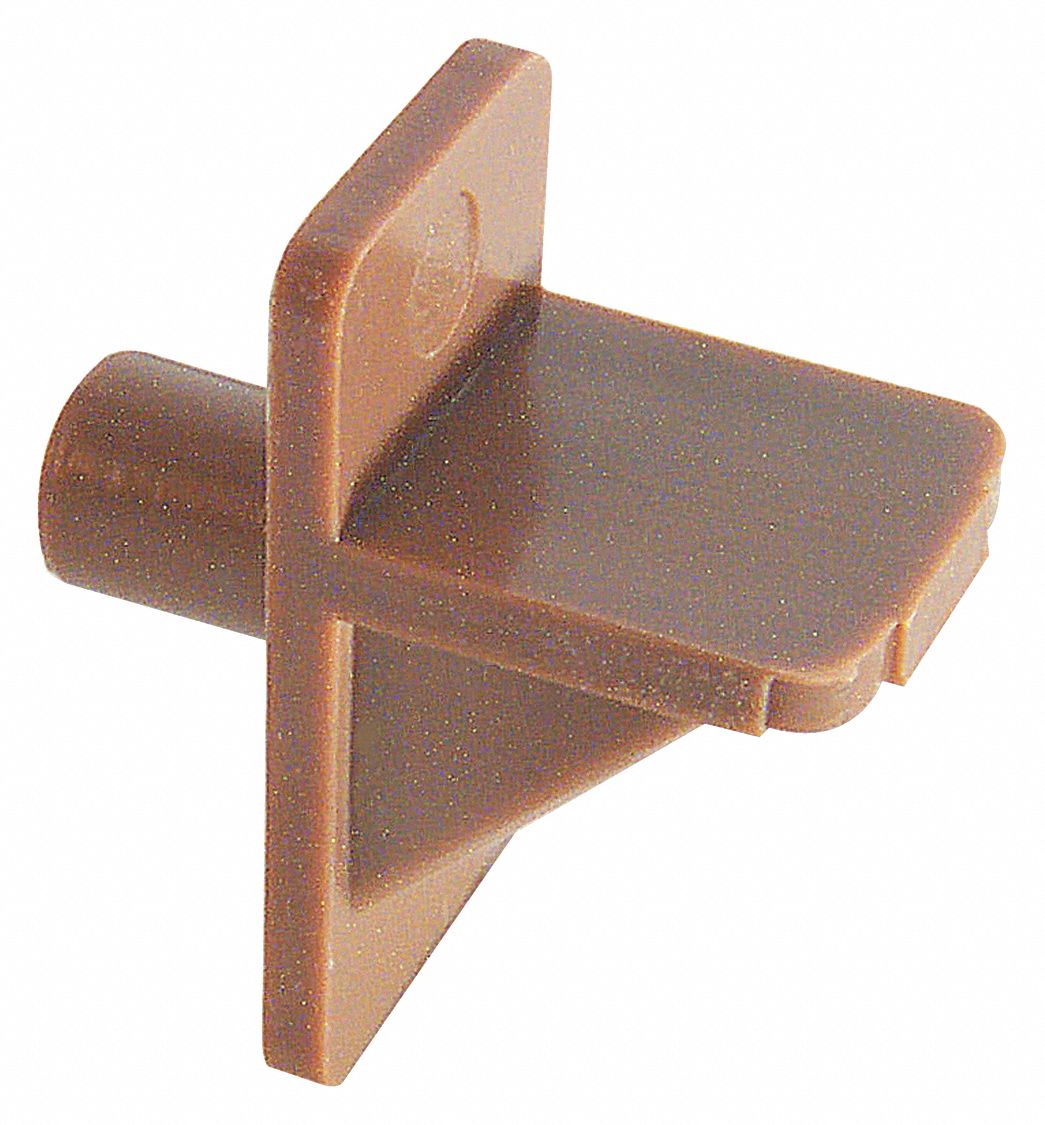 Shelf Support Pins,1/4",Brown,Pl,PK50, PK 50 - Grainger