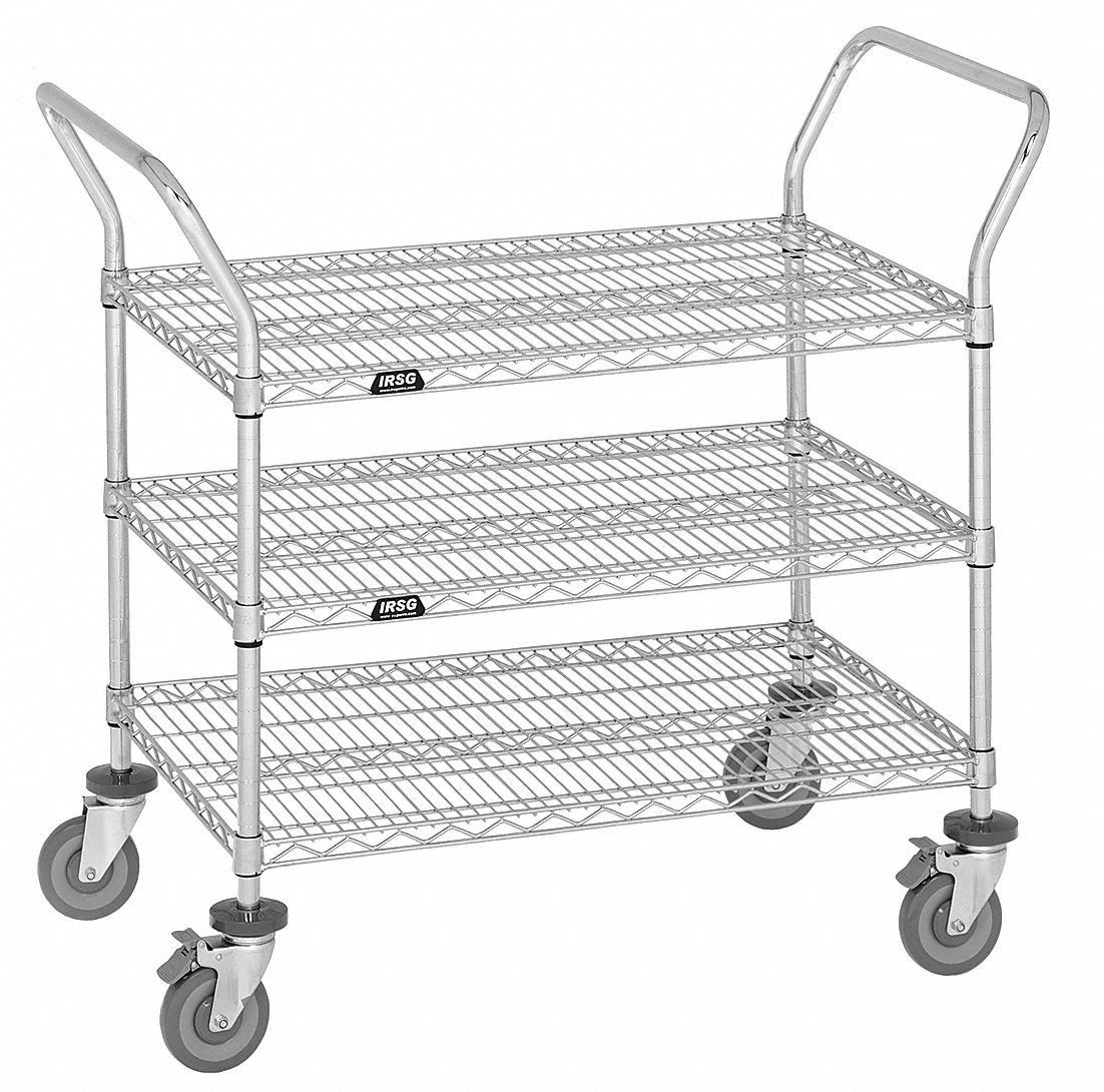 400 lb Load Capacity, 48 in x 24 in x 40 in, Utility Cart with Wire ...