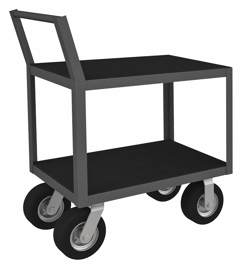 1,200 lb Load Capacity, Rubber, Low-Profile Instrument Cart with Flush ...