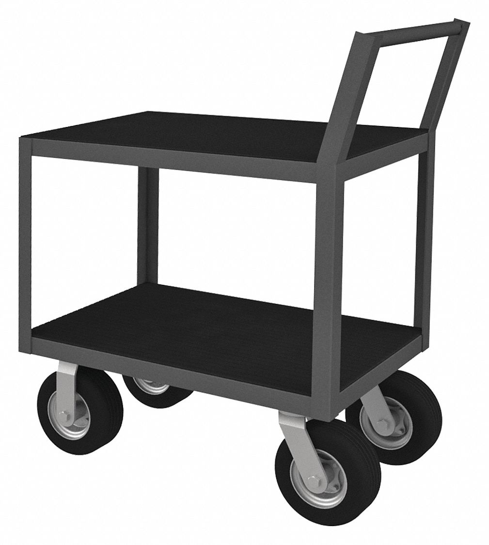 1,200 lb Load Capacity, Rubber, Low-Profile Instrument Cart with Flush ...