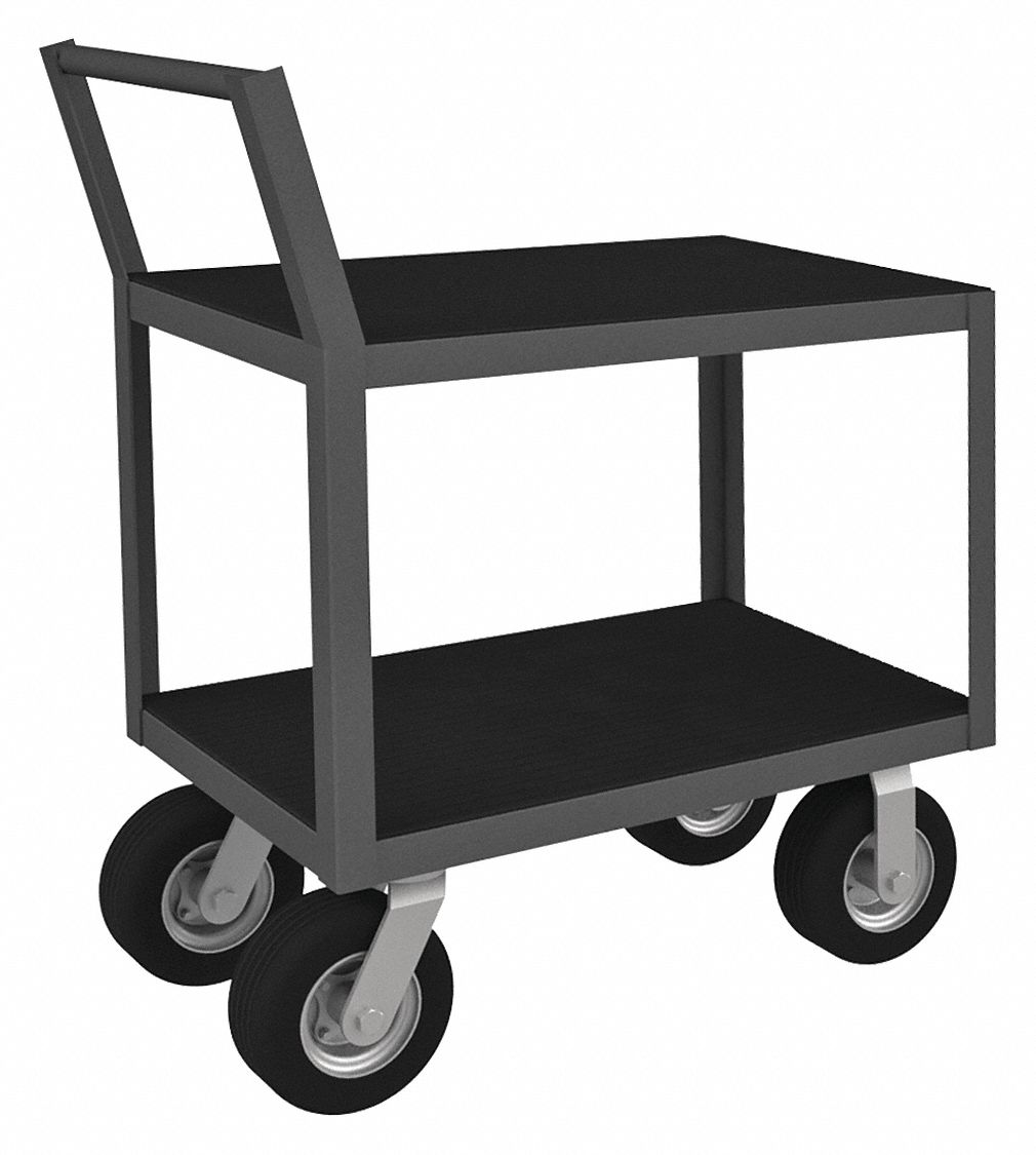 1,200 lb Load Capacity, Rubber, Low-Profile Instrument Cart with Flush ...