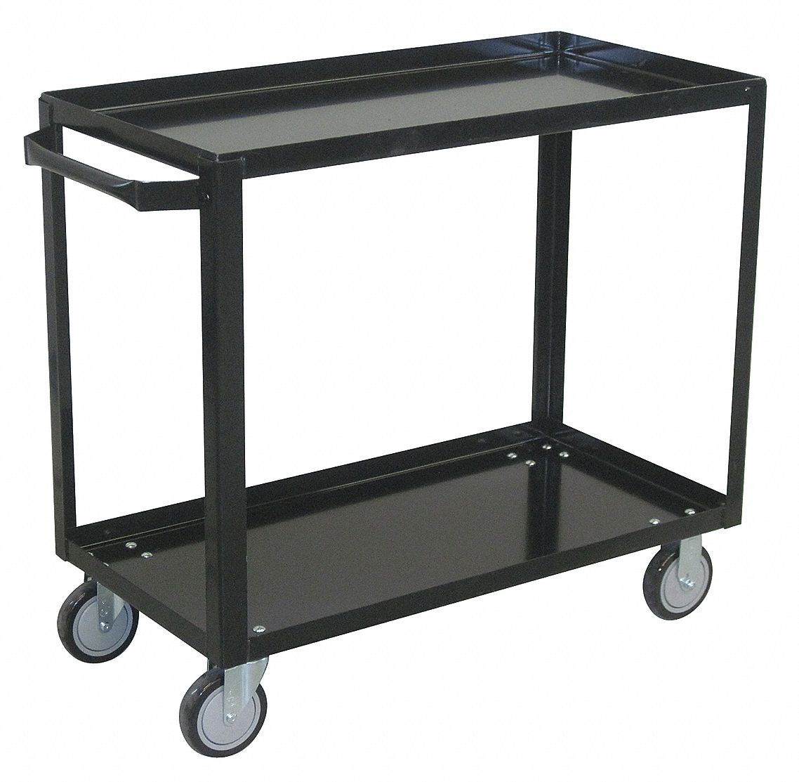 Flat Handle Utility Cart, Load Capacity 800 lb, Number of Shelves 2 ...