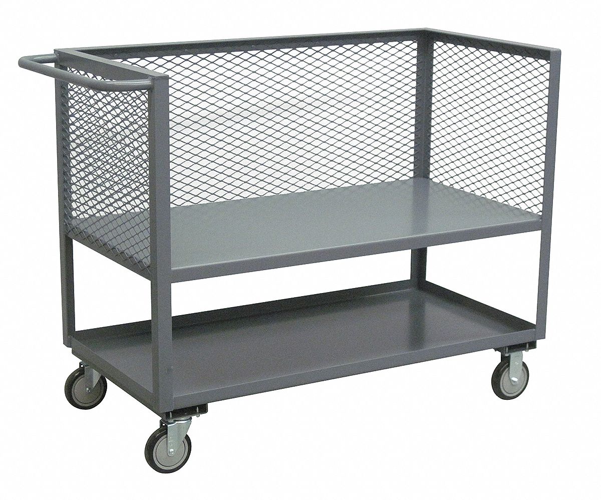Mesh Box Truck, 1400 lb, 2 Number of Shelves, 48 in x 24 in - Grainger