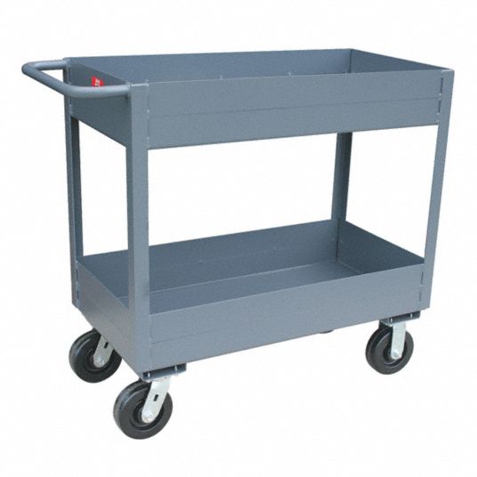 Flat Handle Deep Shelf Utility Cart, Load Capacity 2400 lb, Number of ...