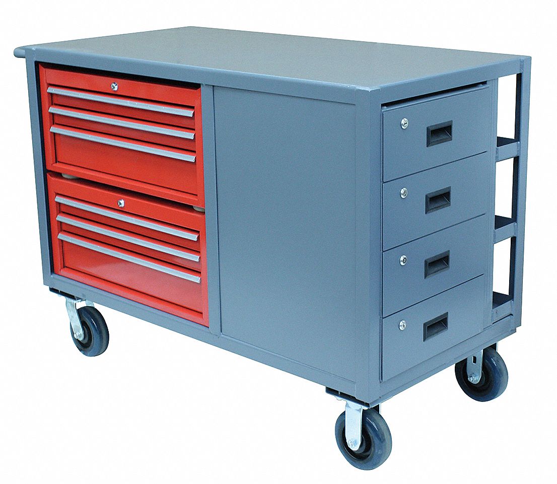 Mobile Workbench Cabinet,1200 lb.,54 In. - Grainger