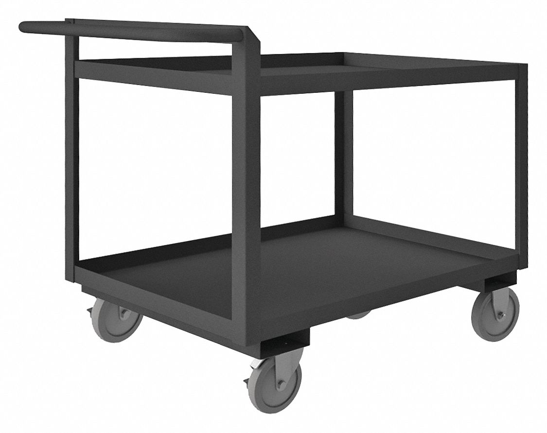 DURHAM MFG STOCK CART,2 SHELVES RAISED HANDLE - Metal Shelf and Utility ...