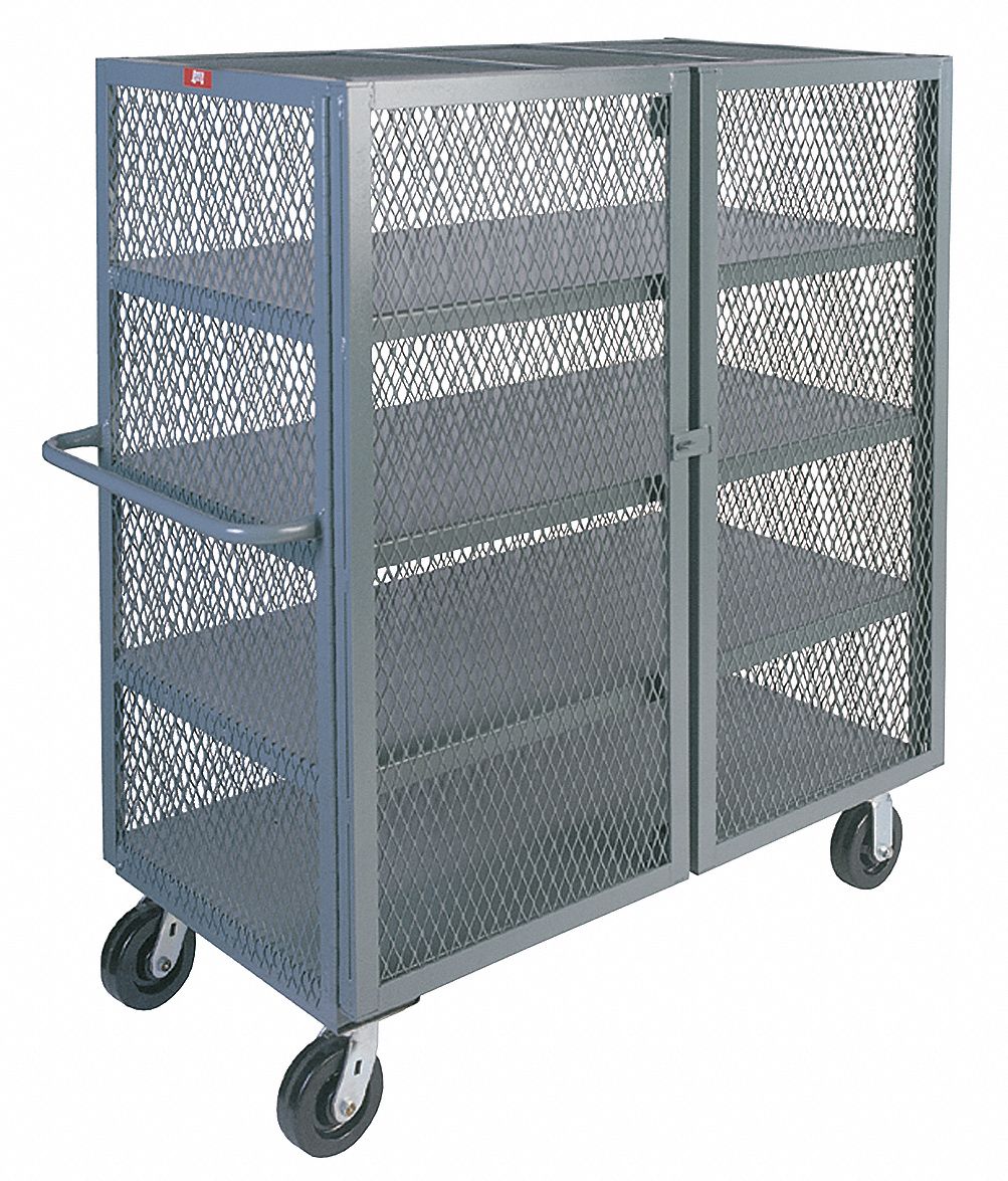 Mesh Security Cart, 3000 lb Load Capacity, 48 in x 30 in - Grainger