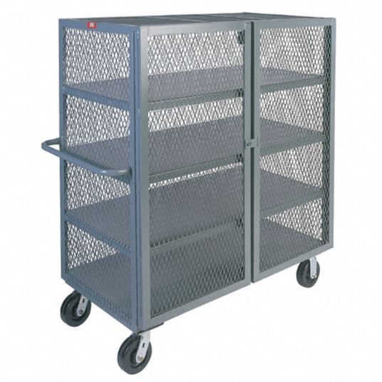 Mesh Security Cart, 3000 lb Load Capacity, 48 in x 36 in - Grainger