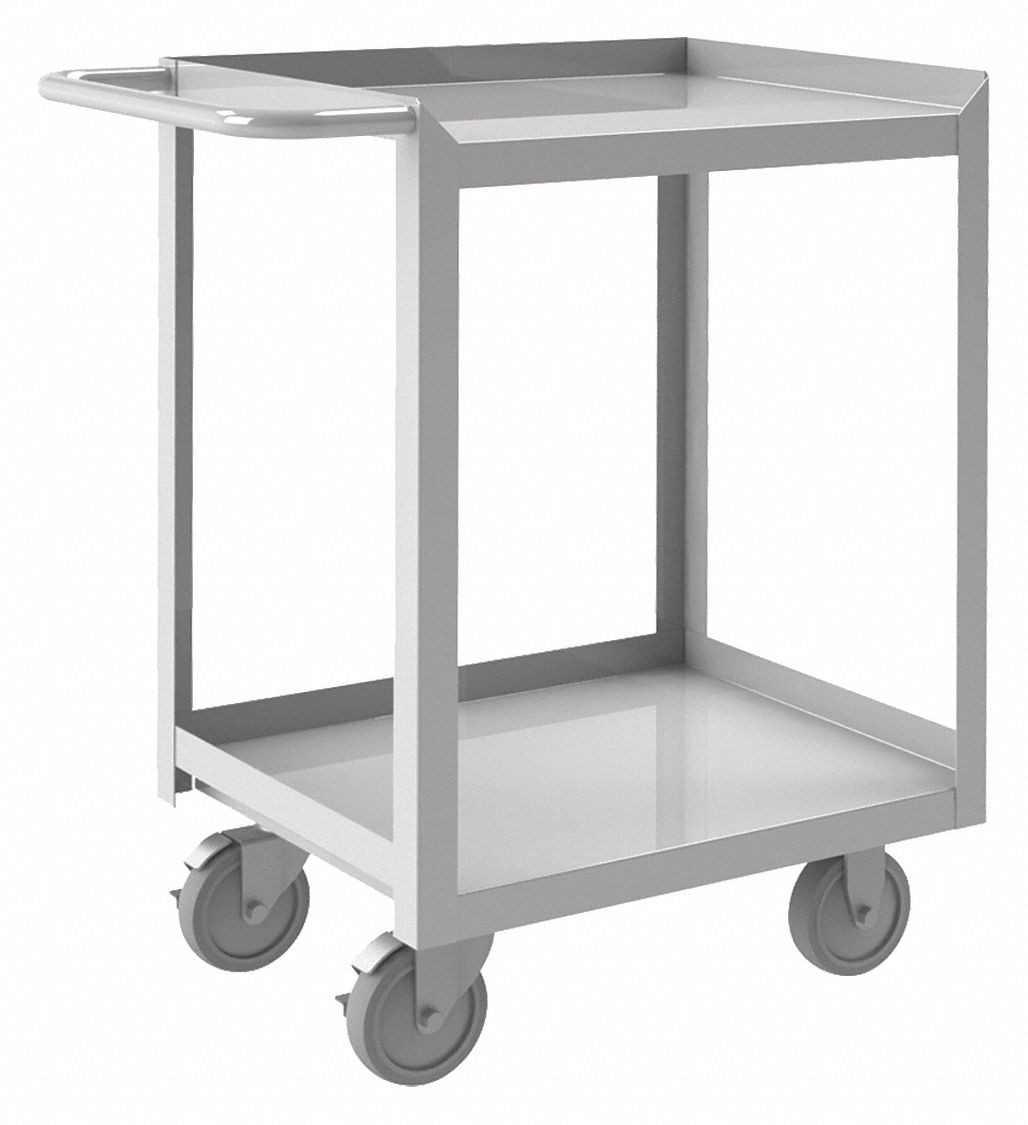 Corrosion-Resistant Utility Cart with Single-Side Flush Metal Shelves ...