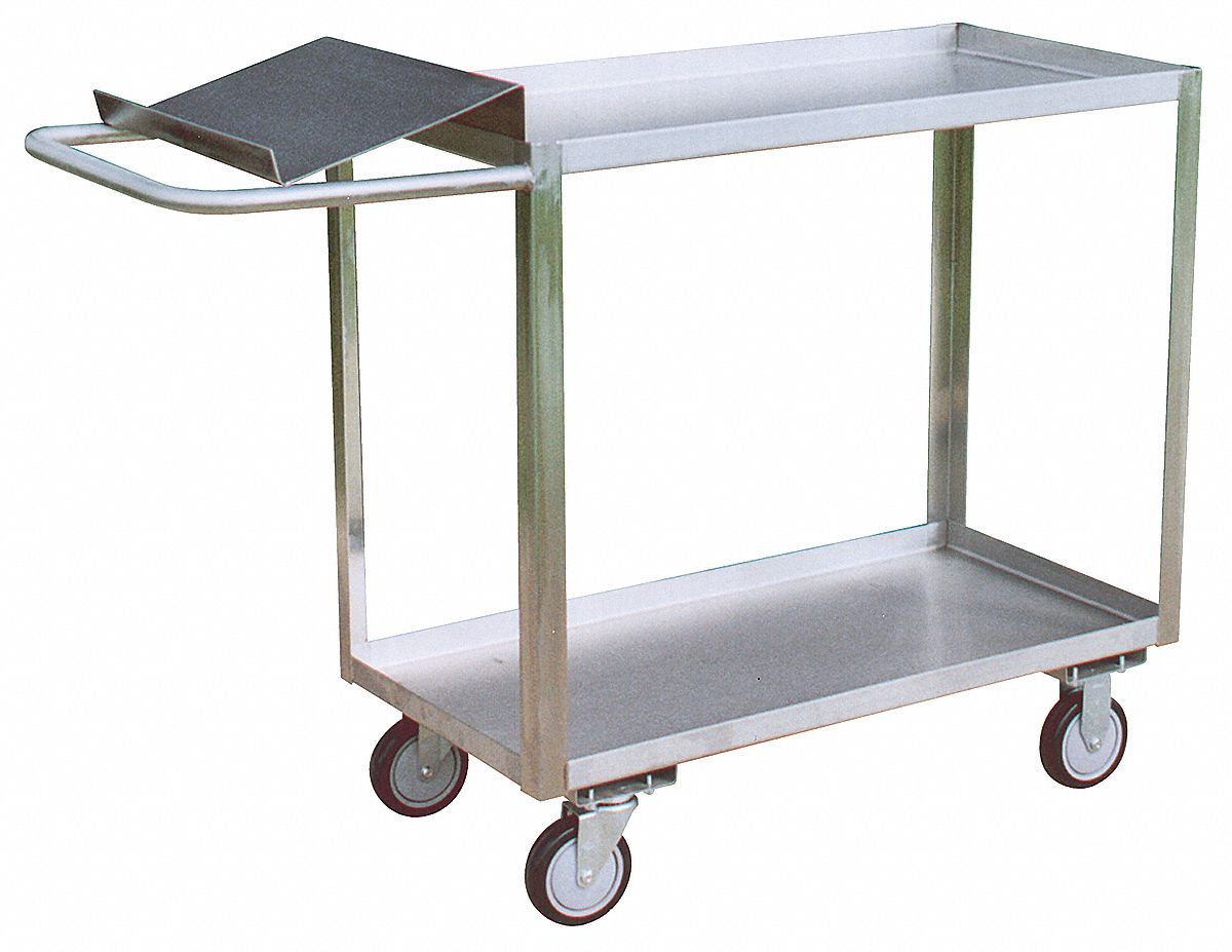 Order Picking Stock Cart, Load Capacity 1200 lb, Number of Shelves 2 ...