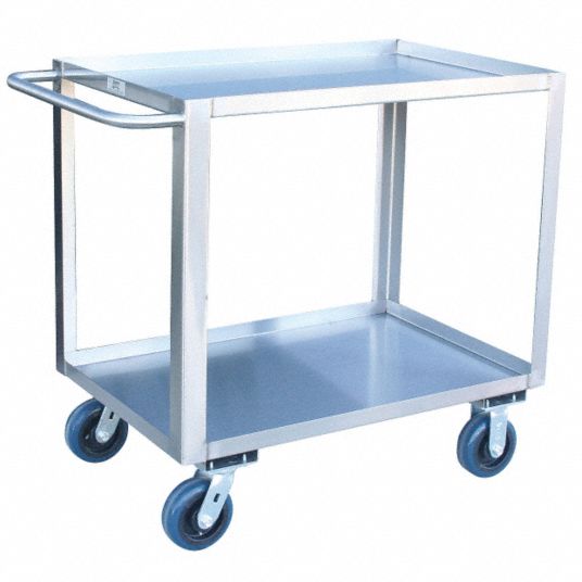 Flat Handle Utility Cart, Load Capacity 1800 lb, Number of Shelves 2 ...