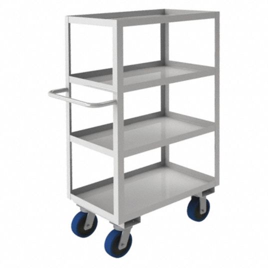 DURHAM MFG Corrosion-Resistant Utility Cart with Lipped Metal Shelves ...