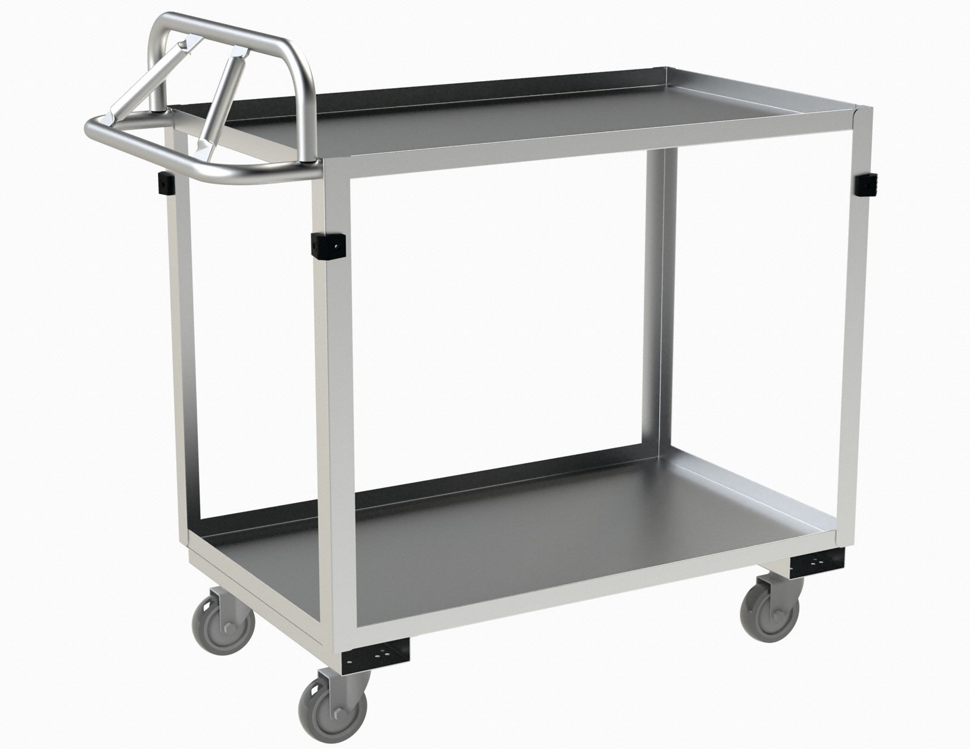 DURHAM CORROSION-RESISTANT UTILITY CART WITH LIPPED METAL SHELVES, 600 ...