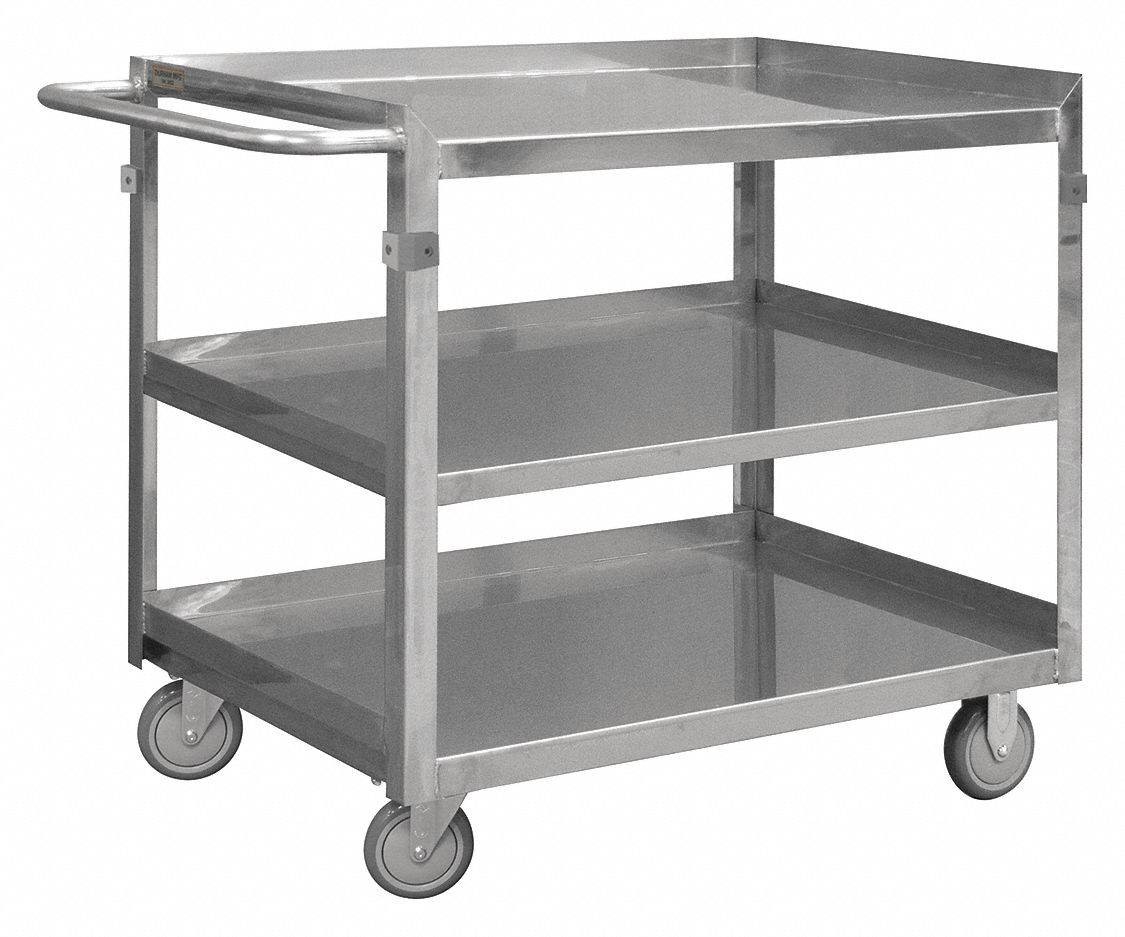 DURHAM MFG STAINLESS STOCK CART,3 SHELVES - Metal Shelf and Utility ...