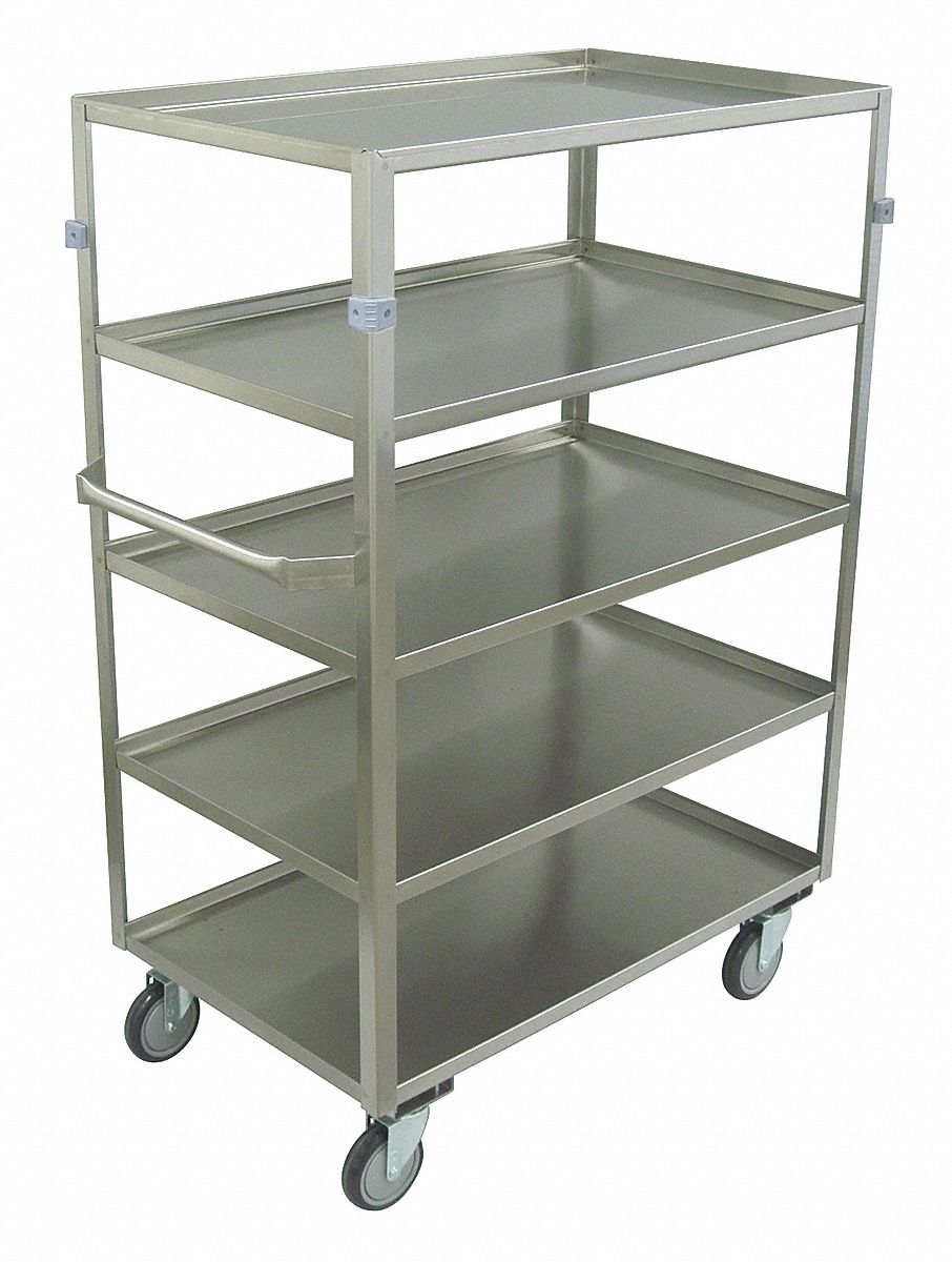 Supply Cart, 600 lb, 5 Number of Shelves, 48 in x 22 in - Grainger