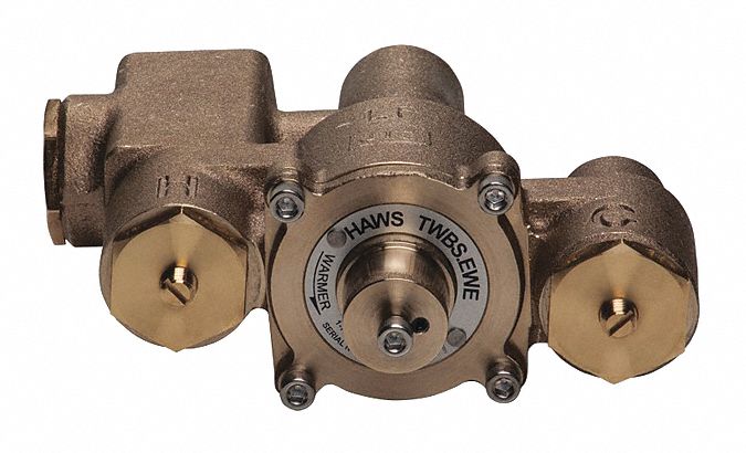 HAWS, 12 gpm Max Flow Rate, 1/2 in NPT x 3/4 in NPT, Emergency Mixing ...