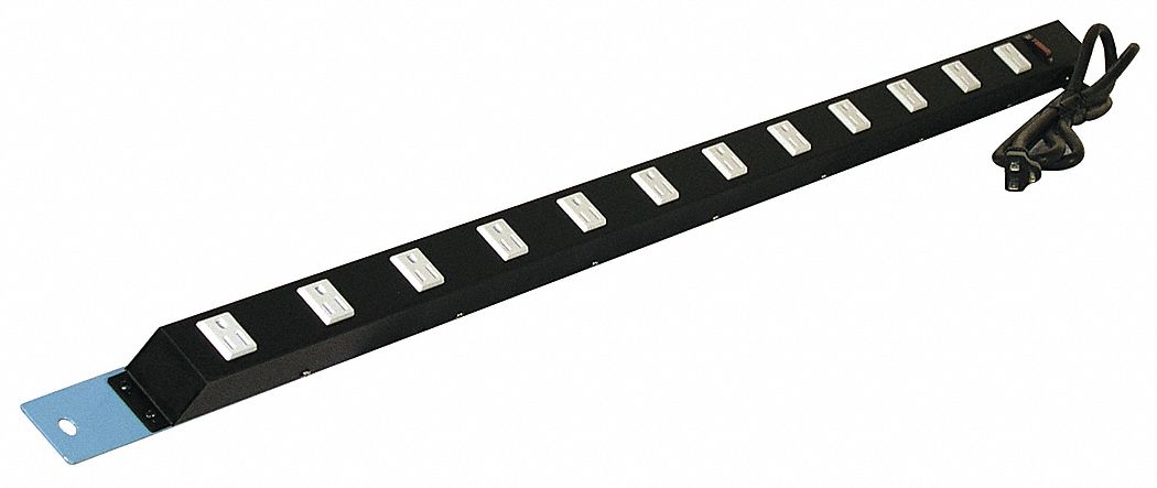 PRO-LINE, 60 in Overall Wd, 1 1/2 in Overall Dp, Power Strip - 16D627 ...