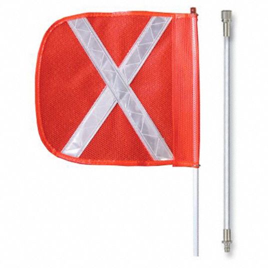 Not Lighted, Orange, Warning Whip with Reflective X Flag - 16D809|FS8X ...