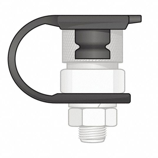 Rubber, 3/4 in Ht, Warning Whip QD Debris Cap - 16D838|FSQDCAP-B - Grainger