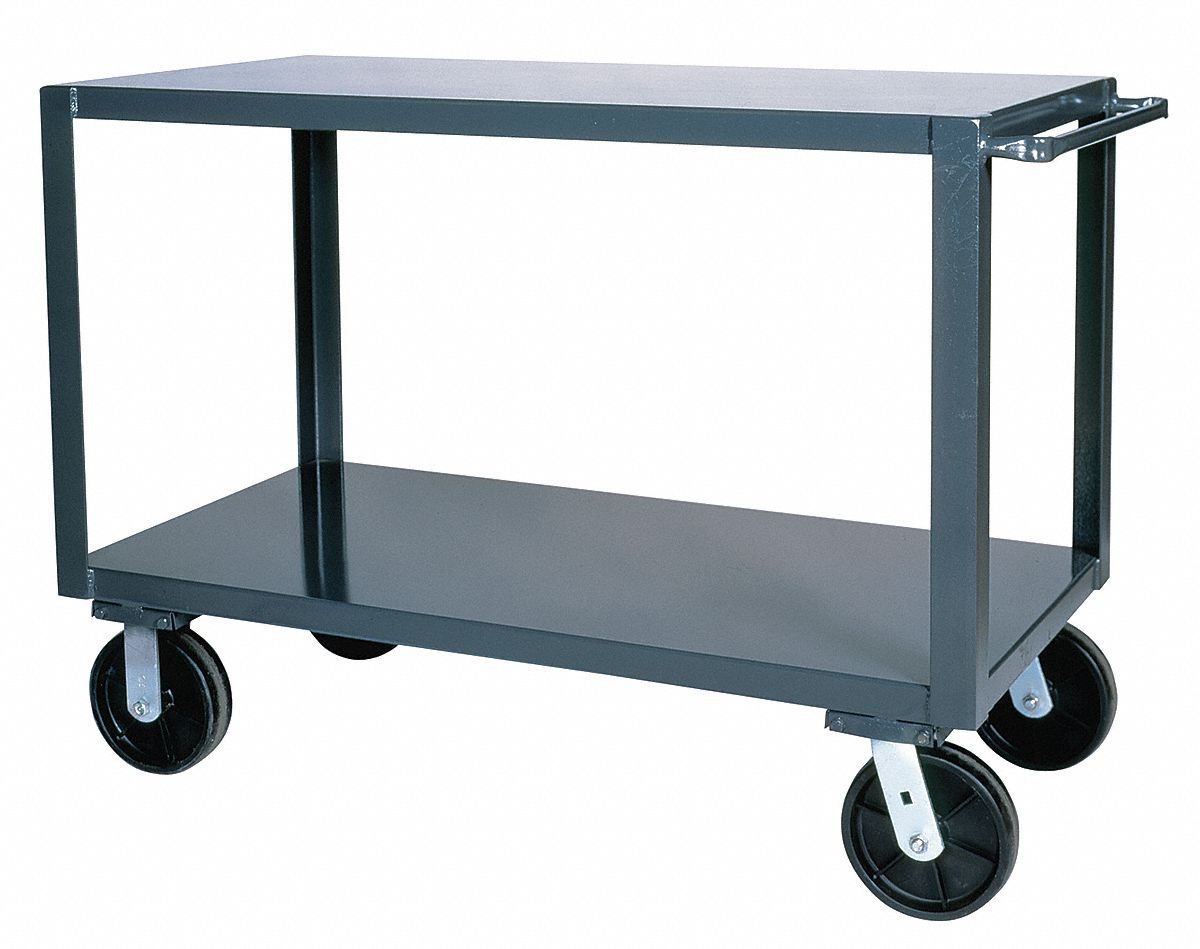 Welded Utility Cart, Load Capacity 5000 lb, Number of Shelves 2 - Grainger