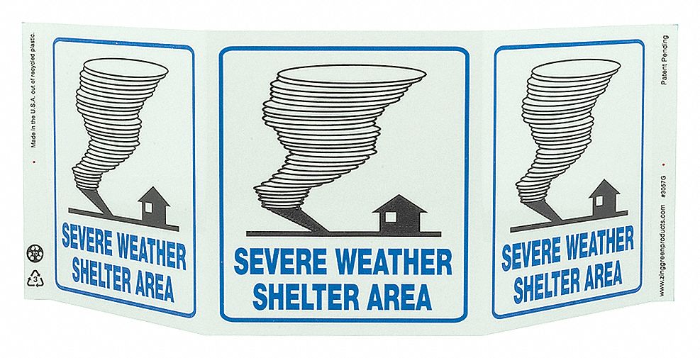ZING SAFETY SIGN,SEVERE WEATHER,3-SIDED - 31446 - ZNG3057 | 3057 ...